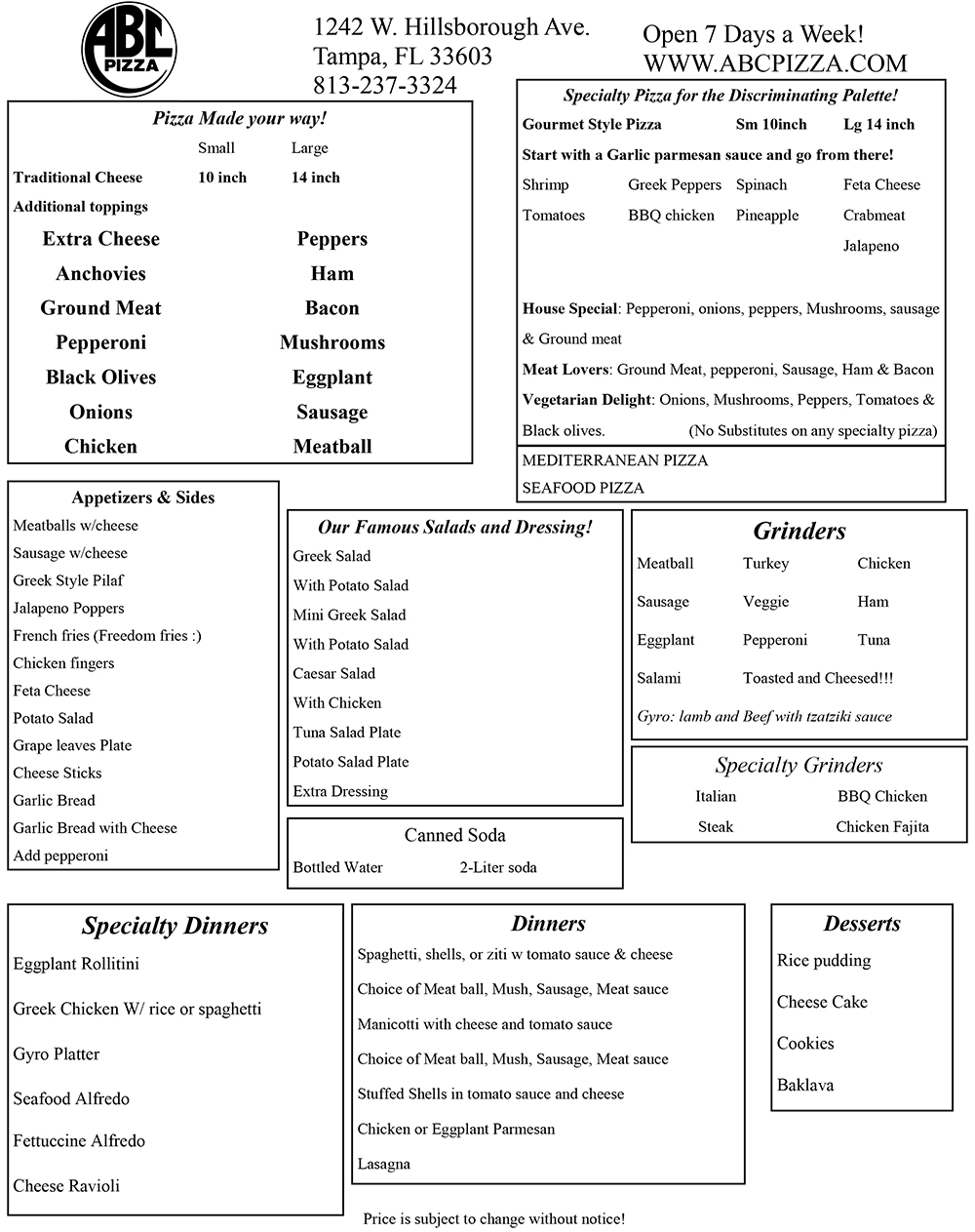 Wells Wood, FL - ABC Pizza